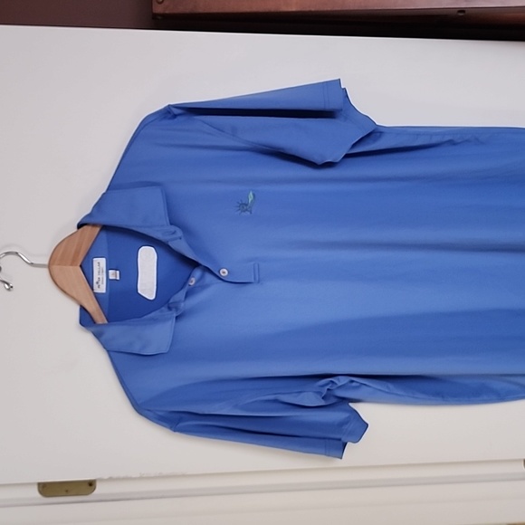 Peter Millar | Shirts | Peter Millar Large Blue Polo W Lady Liberty ...
